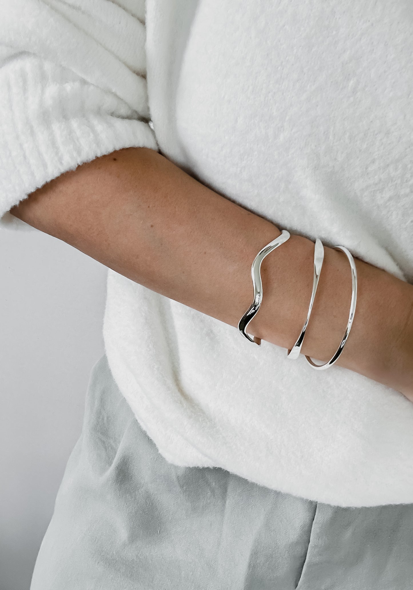 Slim Stackable Bangle – Andea Jewellery
